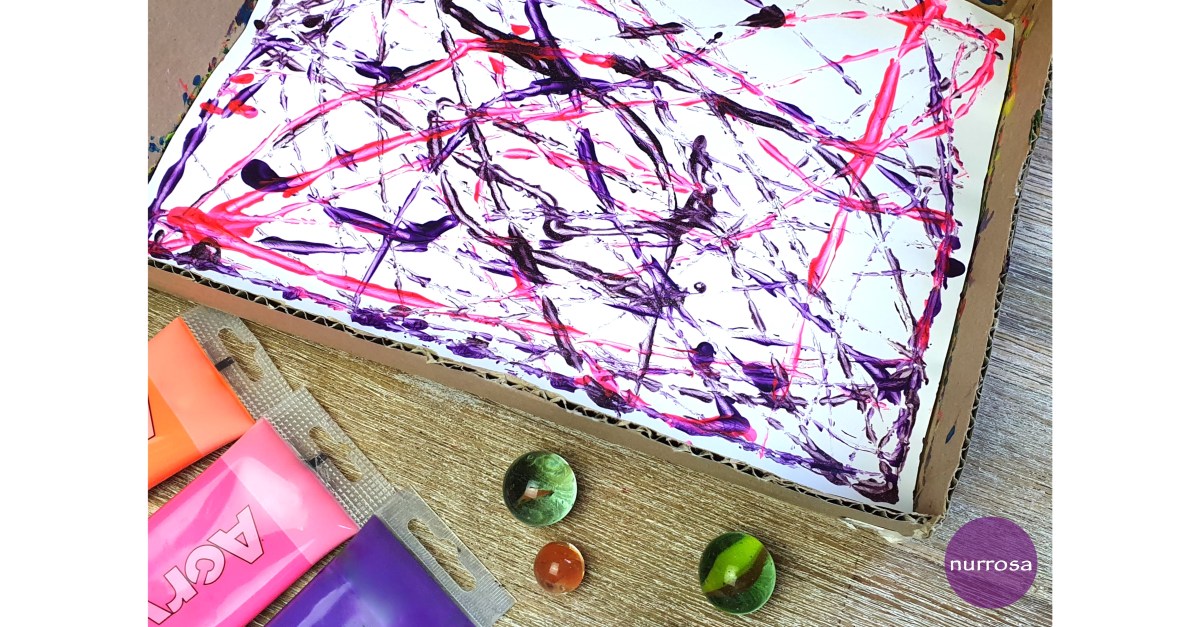 Malen mit Murmeln – Basteltipp – nurrosa