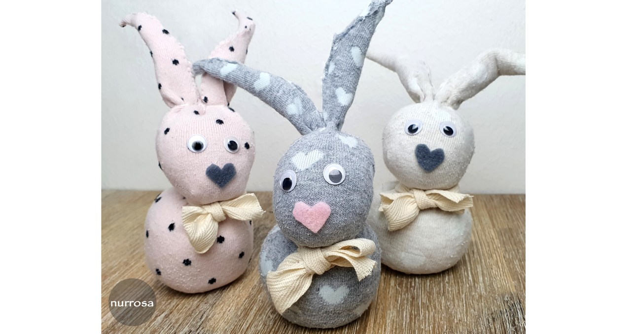 Hasen aus Socken basteln – nurrosa